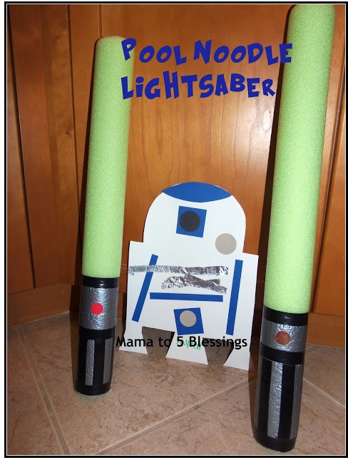 Star Wars Pool Noodle Lightsaber - Boys Will Love! - Mama to 6 Blessings