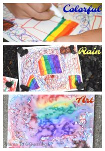 Colorful Rain Art #KidsCraft - Mama to 6 Blessings